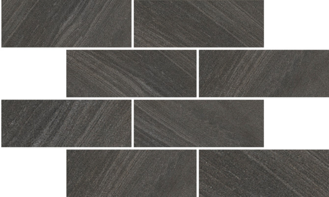 Dawn Black 3x8 Brick Mosaic Matte - Virginia Tile Company